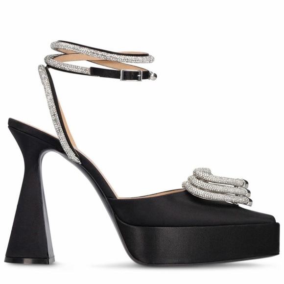 MACH & MACH | Shoes | Mach Mach Black And Silver Platform Heels | Poshmark